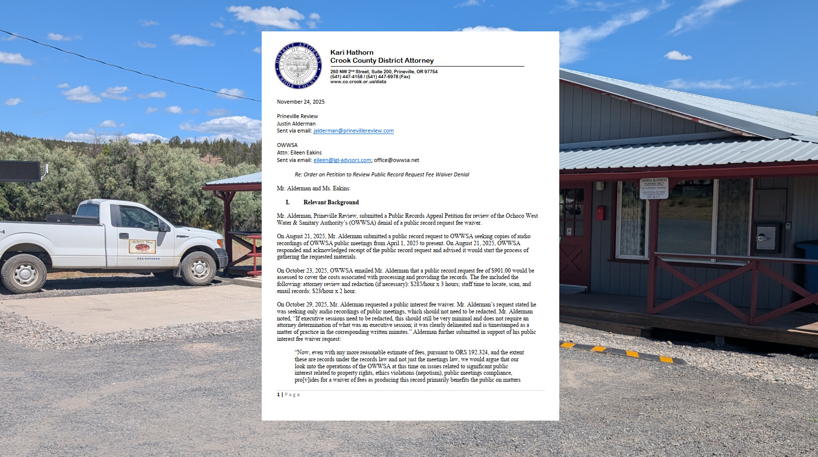 Crook County DA again rules against OWWSA in latest public records ...